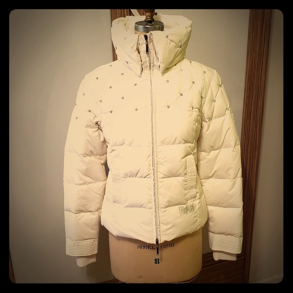 Relished | Jackets & Coats | Relish White Mini Puffer Jacket Size L 68 ...
